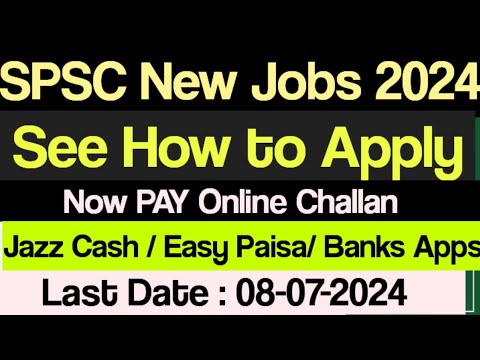 SPSC New Jobs Online Apply|How to Pay Spsc Challan| Full Video Step By ...