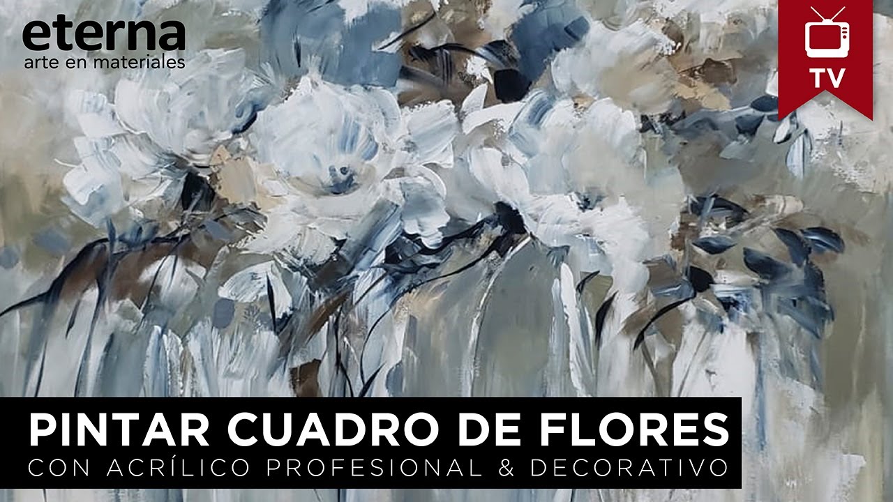 Tutorial para pintar un hermoso cuadro de flores - YouTube