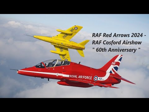 RAF Red Arrows ( 60th Anniversary ) Display - RAF Cosford Airshow 2024 ...