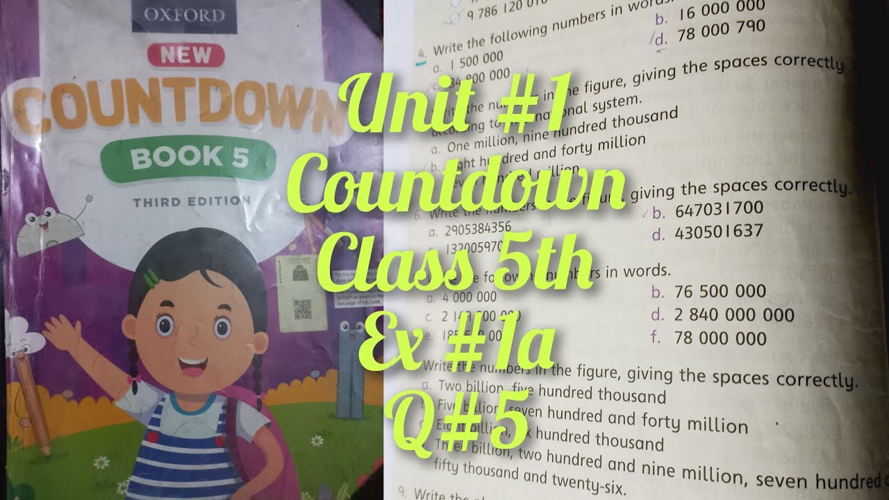 class 5th||countdown||Ex #1a||Q#5||studytime - YouTube