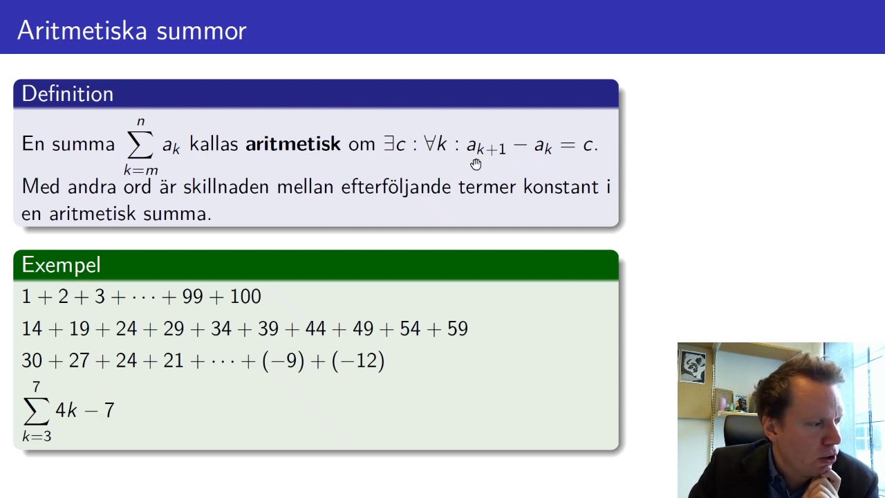 [Disk:7:4] Σ-notation och Aritmetiska summor (Diskret matematik ...