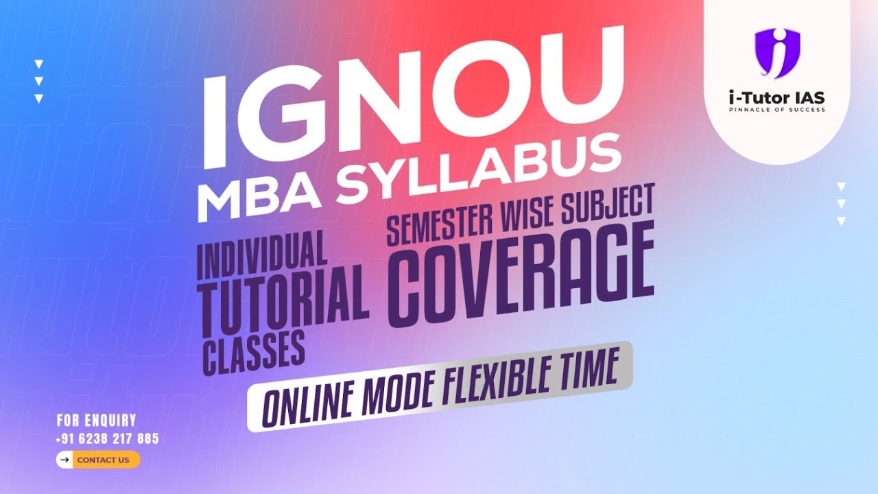 Ignou MBA Syllabus Semester Wise Subject Coverage - YouTube