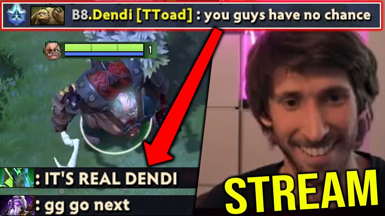 DENDI Pudge stream : How People react when they meet Dendi in game ...