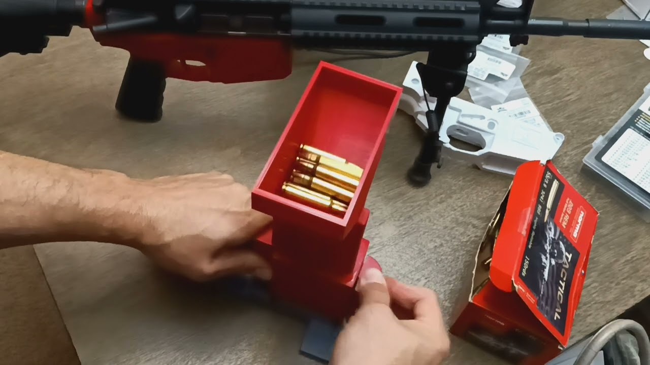 3D printed AWCY DeFizzlez AR Mag Loader - YouTube