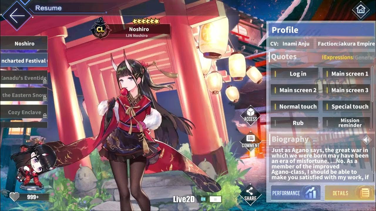 Azur Lane: Noshiro L2D Skin [Uncharted Festival Grounds?] (Black Friday Akashi's Fire Sale 2021 ...