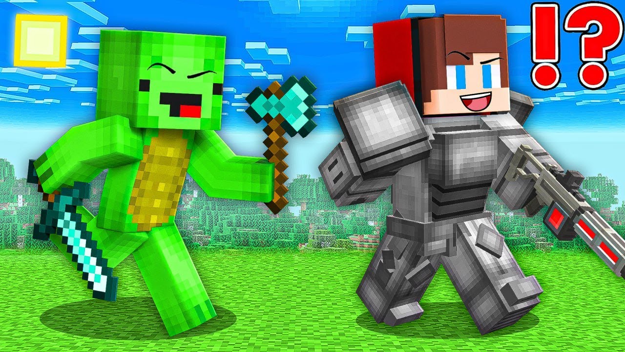 JJ and Mikey Powerful Speedrunner VS Hunter in Minecraft - Maizen JJ and Mikey - YouTube