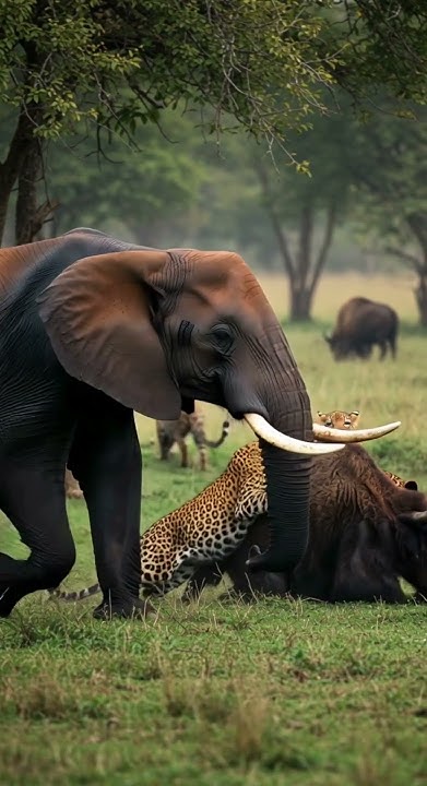 Two Leopards biting python and bring up on the tree animallife #leopard ...