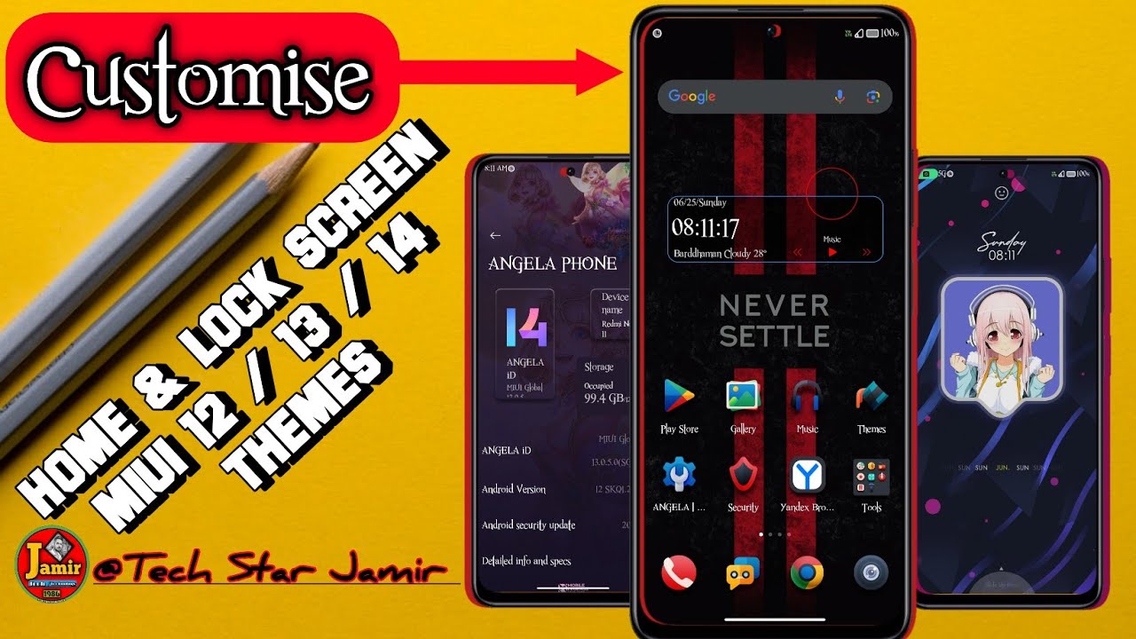 Miui Home & lock screen customizes || dark miui 12 / 13 / 14 theme ...