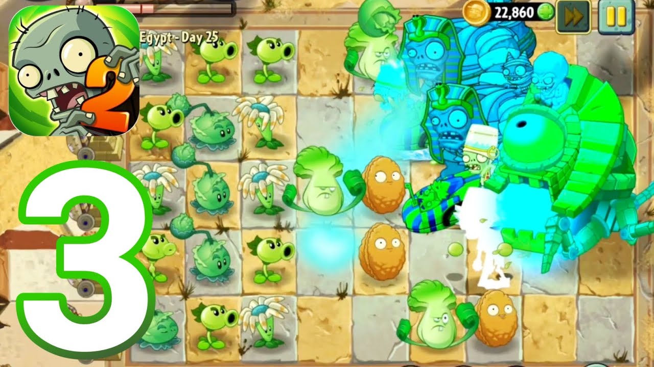 Plants vs Zombies 2 | Gameplay Walkthrough Part 3 - Ancient Egypt: Day ...