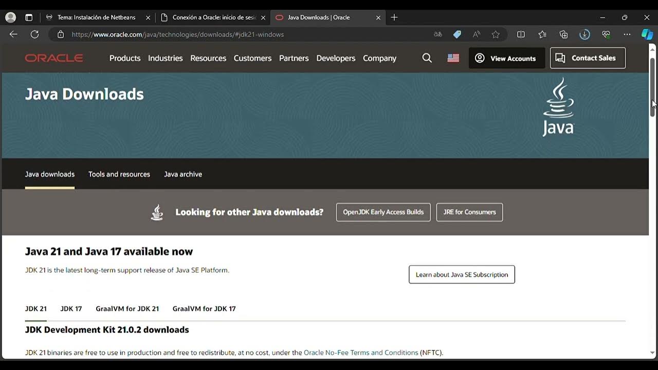 Java Downloads Oracle y 2 páginas más Perfil 1 Microsoft Edge 2024 01 27 17 50 51 - YouTube