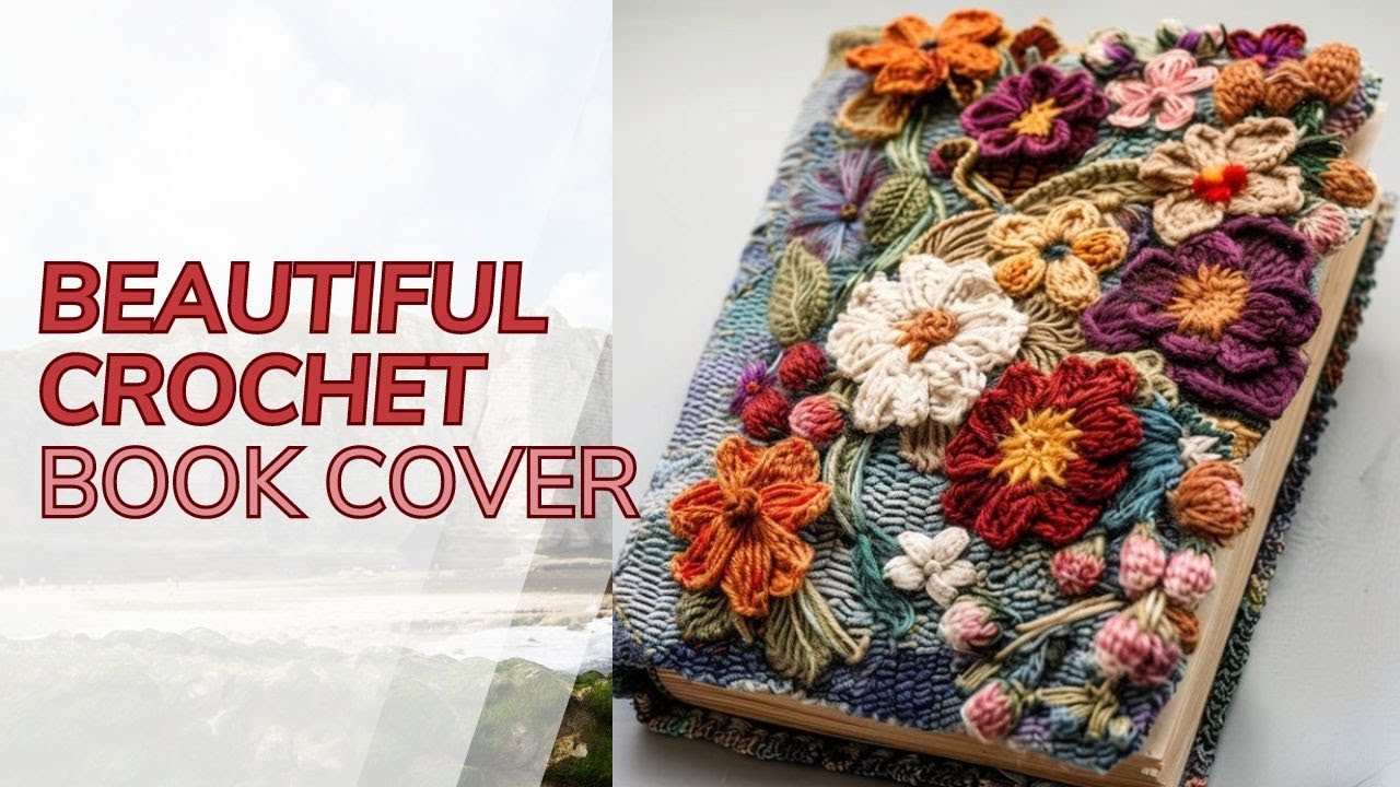 Cute Crochet Book Cover knitted with wool (Sharing Ideas) - YouTube