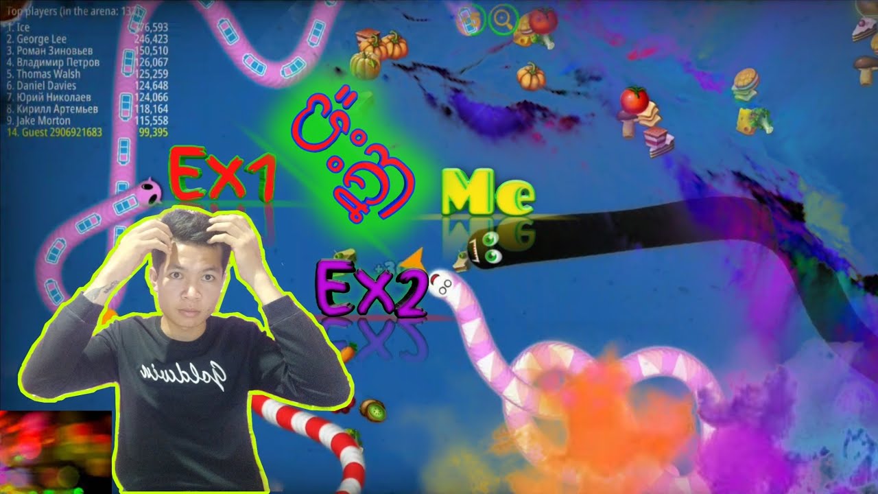 Ex1 ប៉ះ Ex2 😂😂Worms zone (Ex1 Ex2 ប៉ះគ្នា) - YouTube