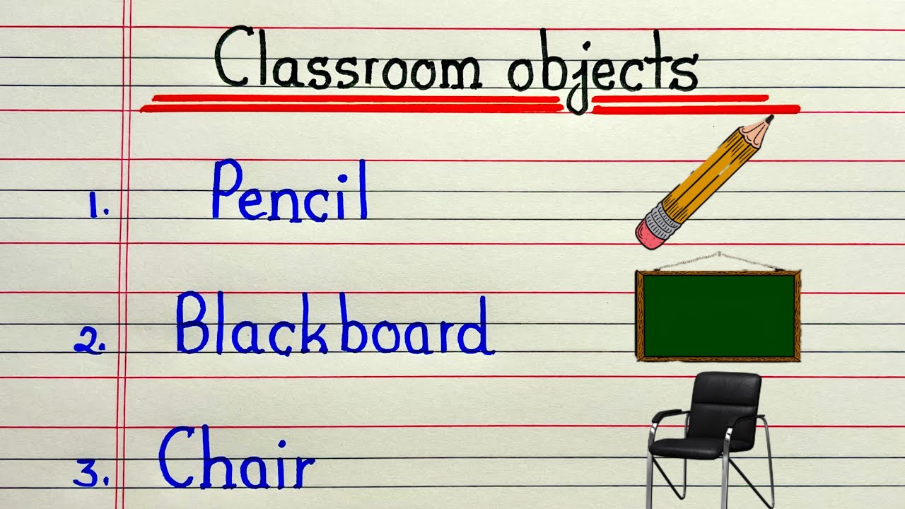 Classroom objects name | 20 Classroom objects name | Objects in the ...