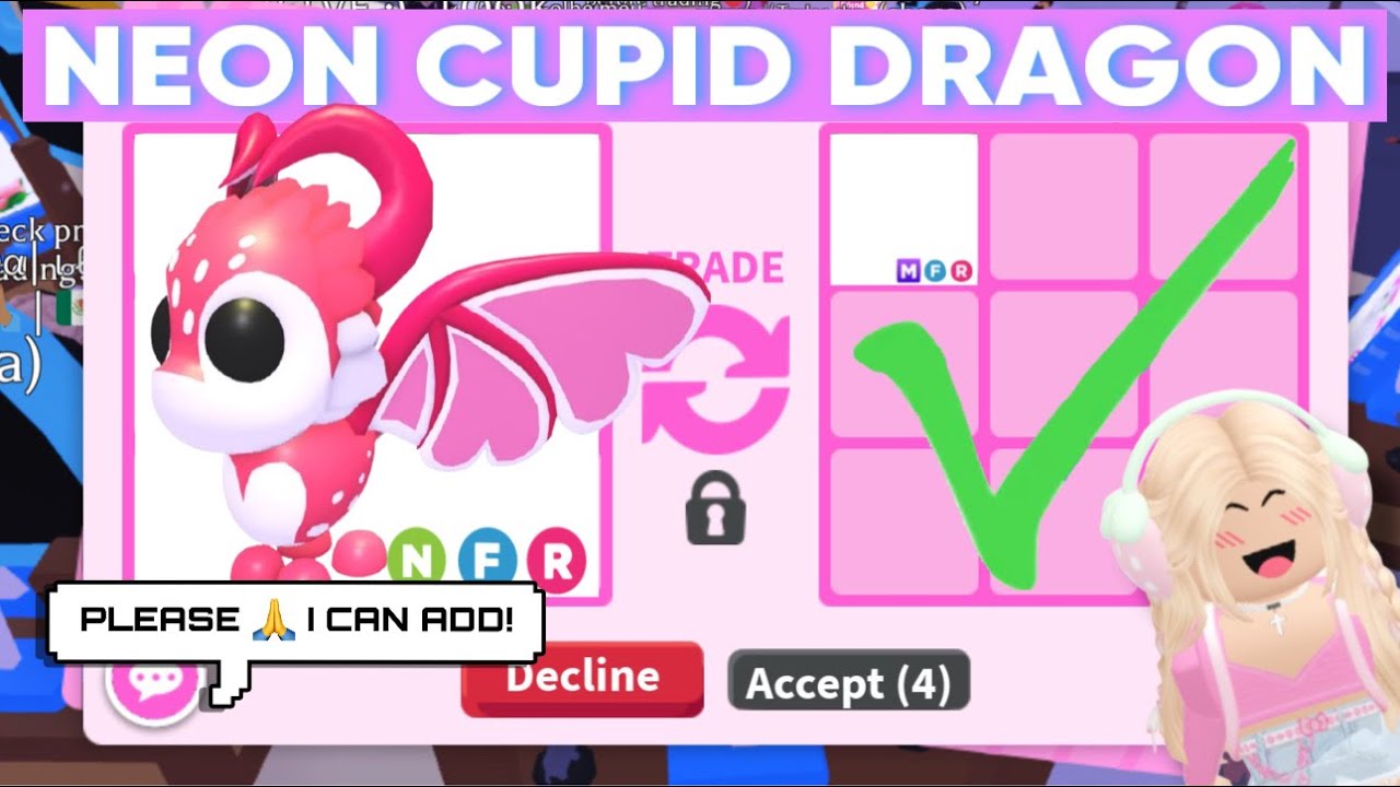 💘Trading NEON CUPID DRAGON in Adopt Me Rich Servers!💘 - YouTube