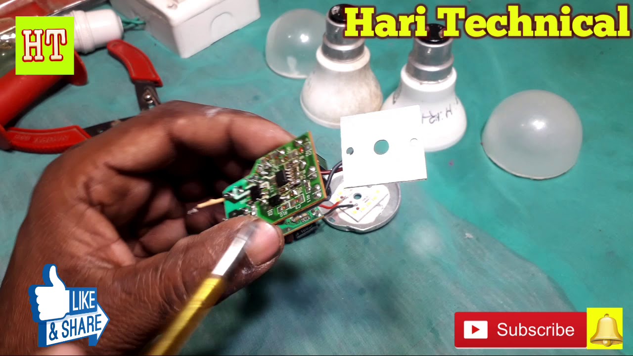7 watt LED bulb Repairing 9watt ke MCPCB ko 7 watt banaye? - YouTube