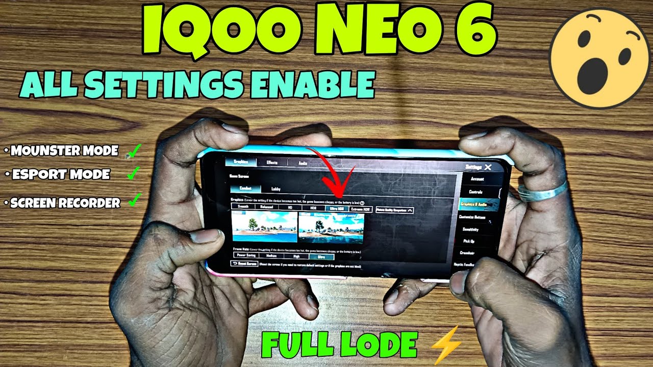 ⚡POWER OF IQOO NEO 6 || ALL SETTINGS ENABLE || BATTERY DRAIN TEST BGMI ...