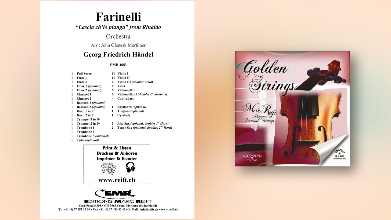 Georg Friedrich Händel: Farinelli - Editions Marc Reift - for Orchestra ...