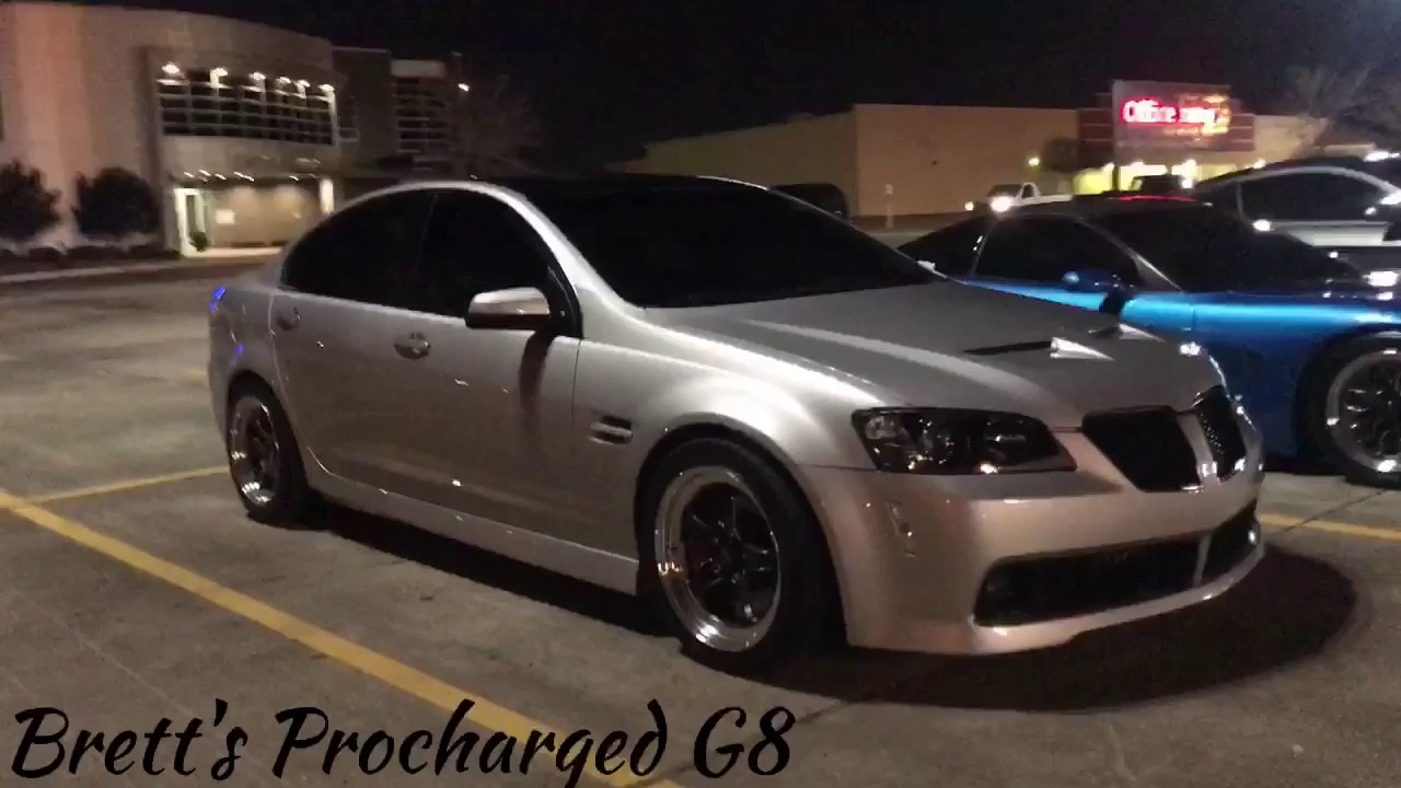 Procharged g8 vs procharged 5.0 vs pullied hellcat - YouTube