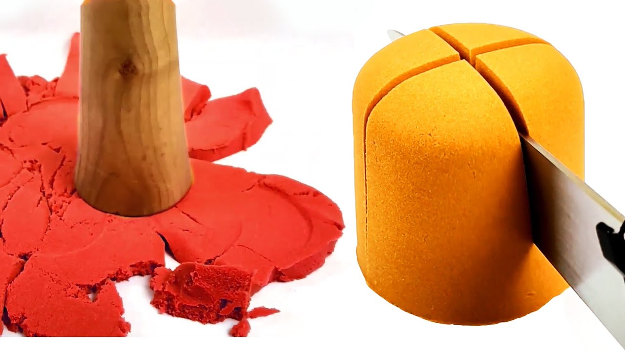 Satisfying and Relaxing Compilation 63 Kinetic Sand cutting ASMR | Sand ...