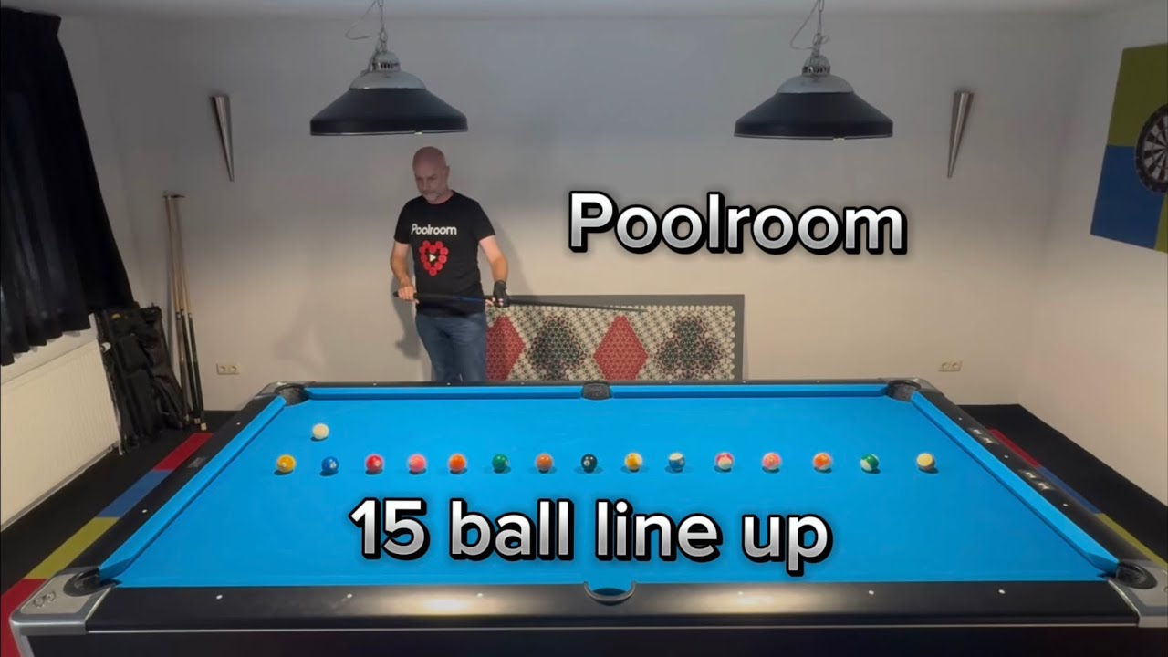 15 ball line up #billiards #pool #pooldrill #rotation - YouTube