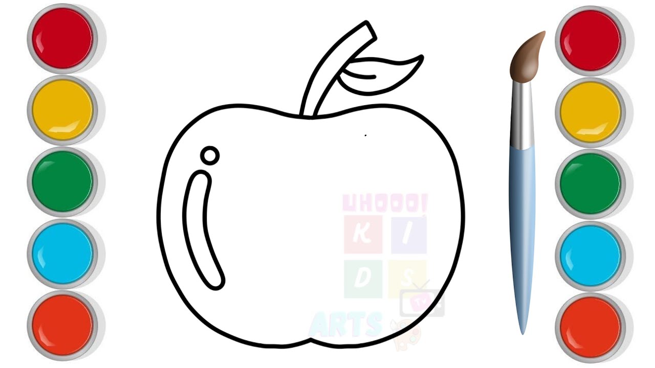 How to Draw Green Apple fruit Step by Step || Drawing || Fruits Drawing ...