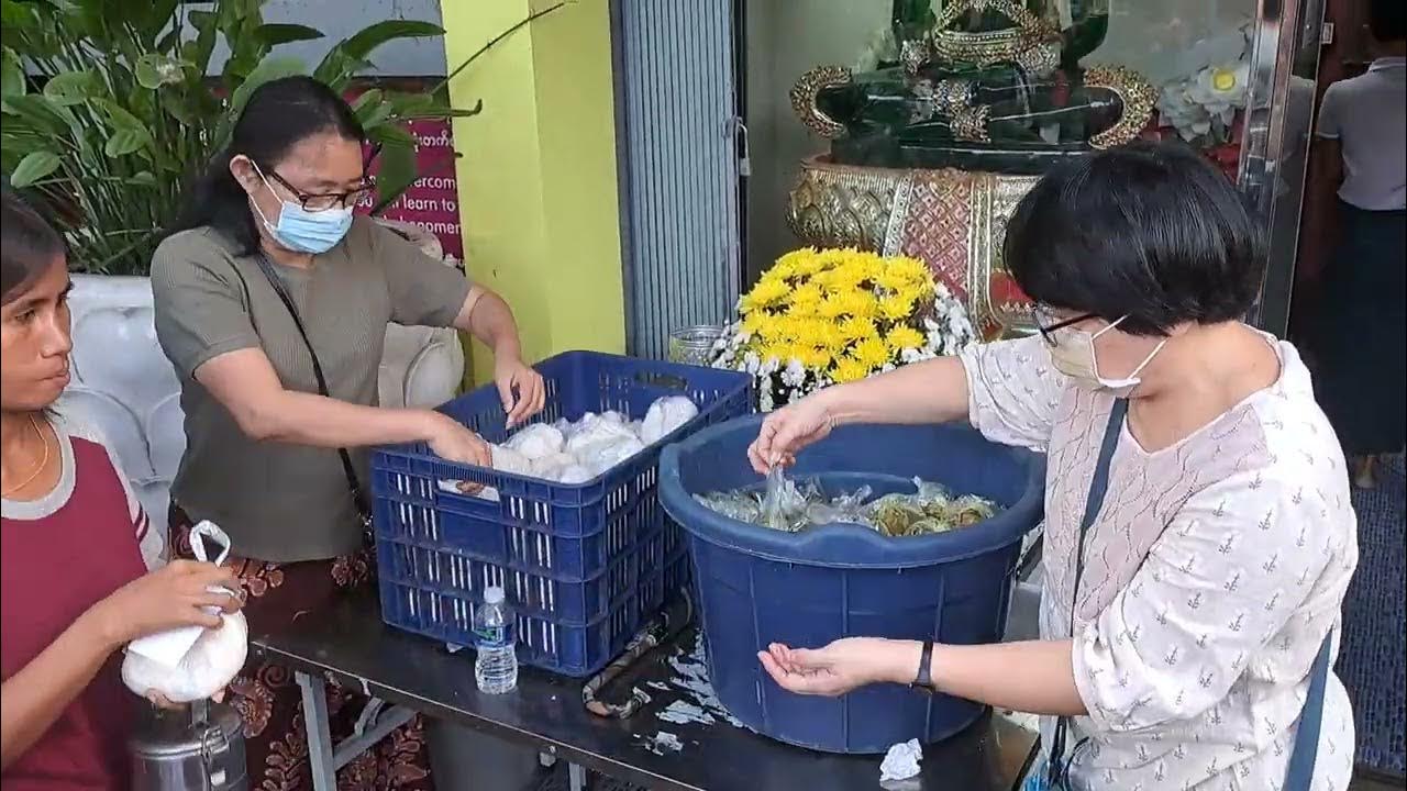 3 12 22 သရက်တောကျောင်းတိုက် သဘာဝတရားရိပ်သာ၌ ညနေပိုင်း ထမင်း ဟင်း ကုသိုလ