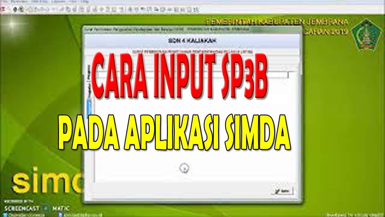 Cara Input SP3B BOS pada Aplikasi SIMDA - YouTube