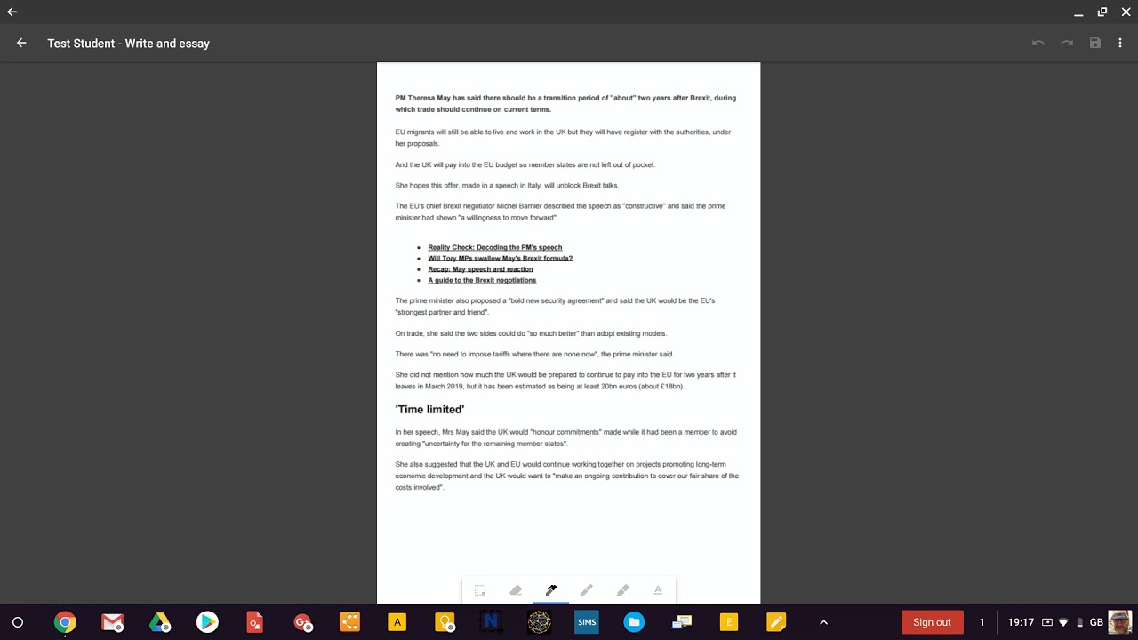 Annotating in Google Classroom - YouTube