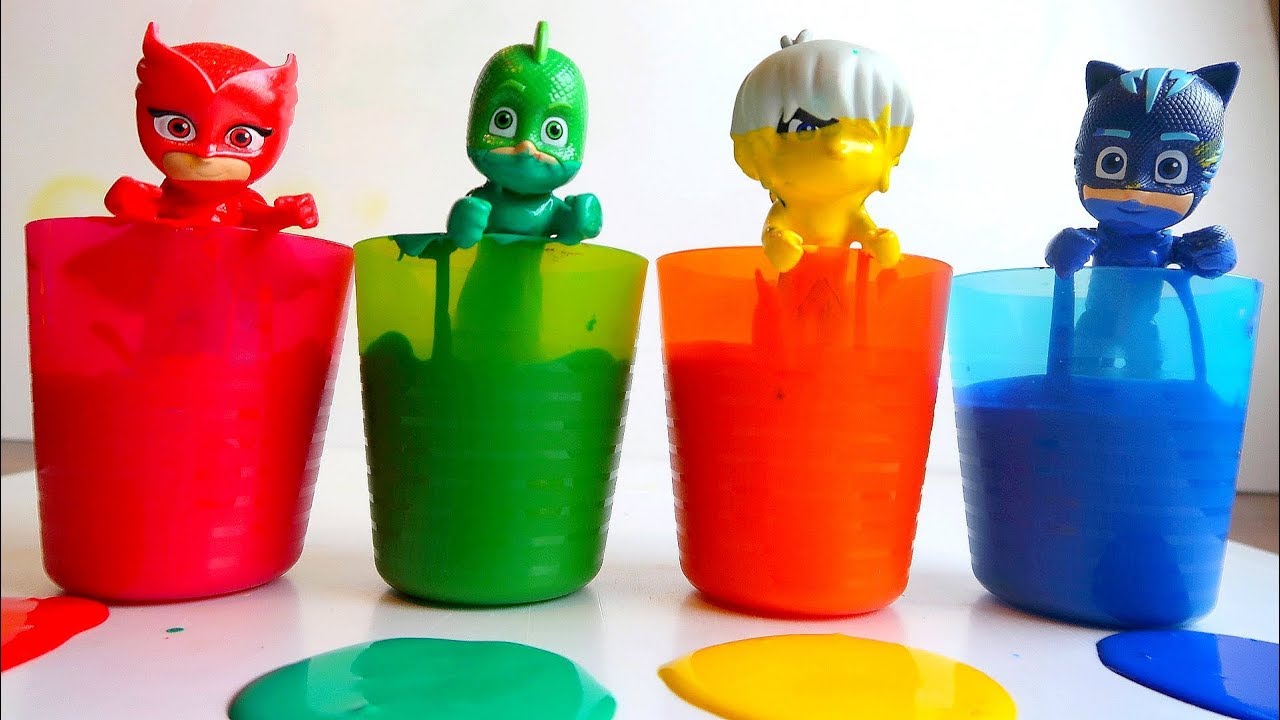 Pj Masks Magic Cups toys with Painting And Learn Colors with Pj Masks ...