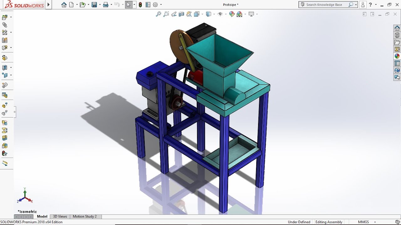 Solidworks Animation Soft Drink Press Machine - YouTube