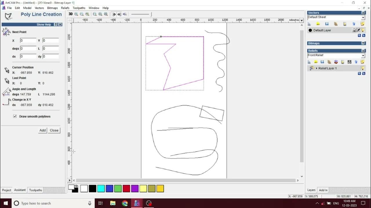 Polyline Tool in Artcam - YouTube