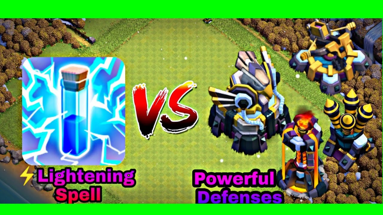 Lightning ⚡ Spell VS powerful defenses || coc Gameplay || By ARTHAR ...