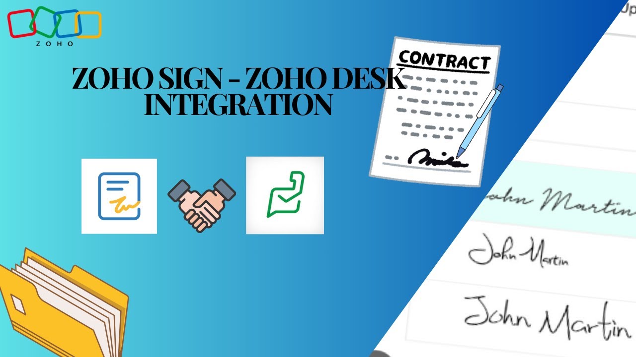 Zoho sign and Zoho Desk Integration - YouTube
