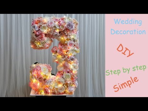 Decoration - Marquee Number / Marquee Letter / Floral sign - YouTube