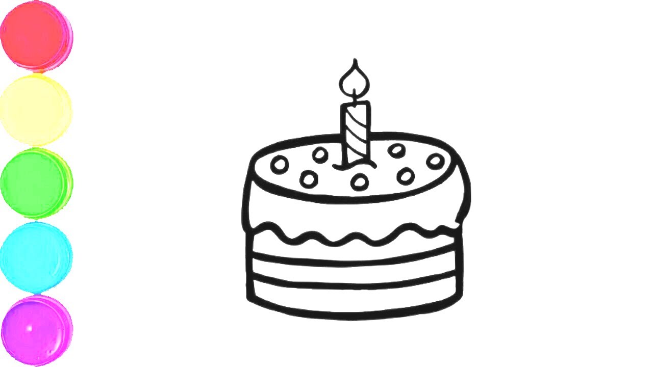 How to Draw Birthday Cake🎂 || Easy Drawing Birthday Cake Step by Step🎈 ...