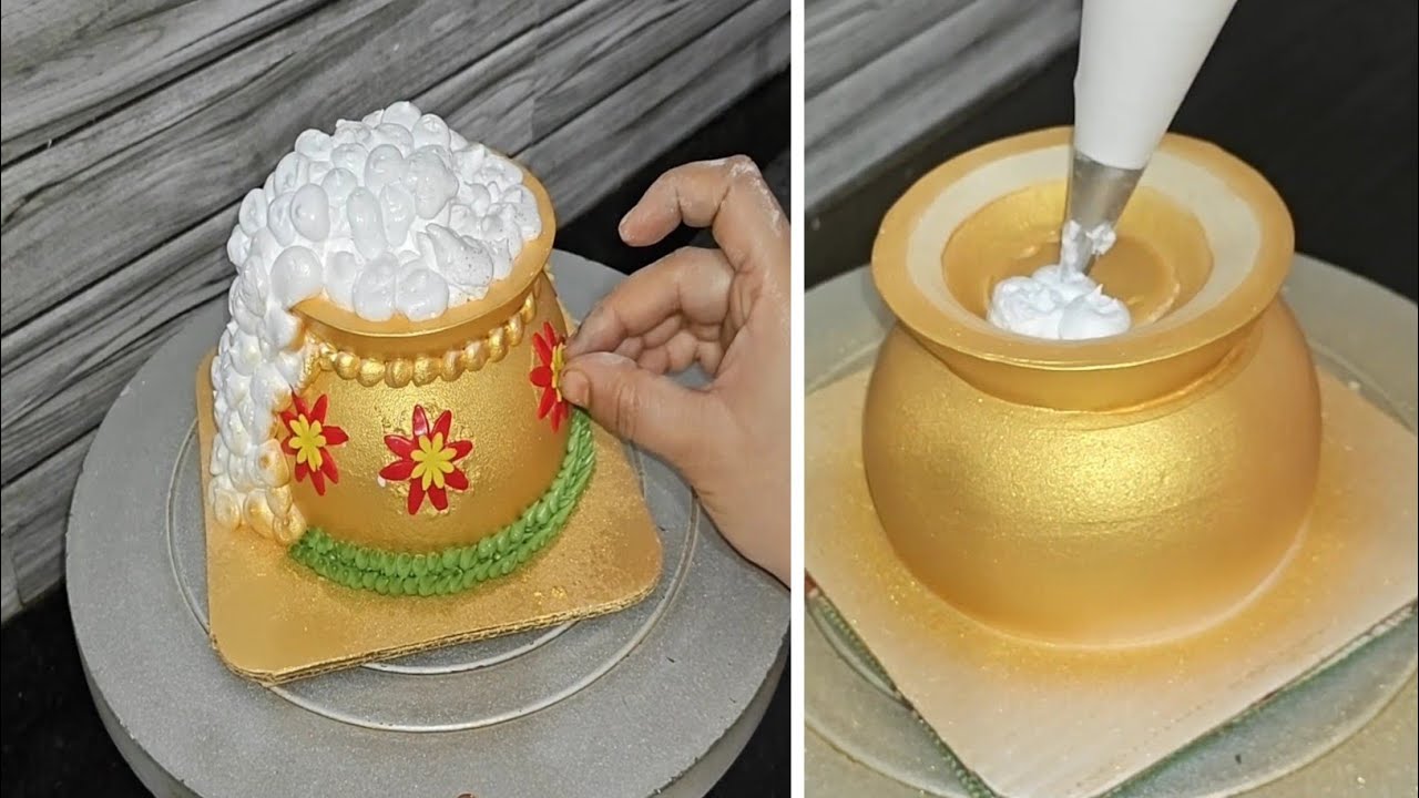 24k gold matki cake for krishn janmastamiJanmashtami Special Cake ...