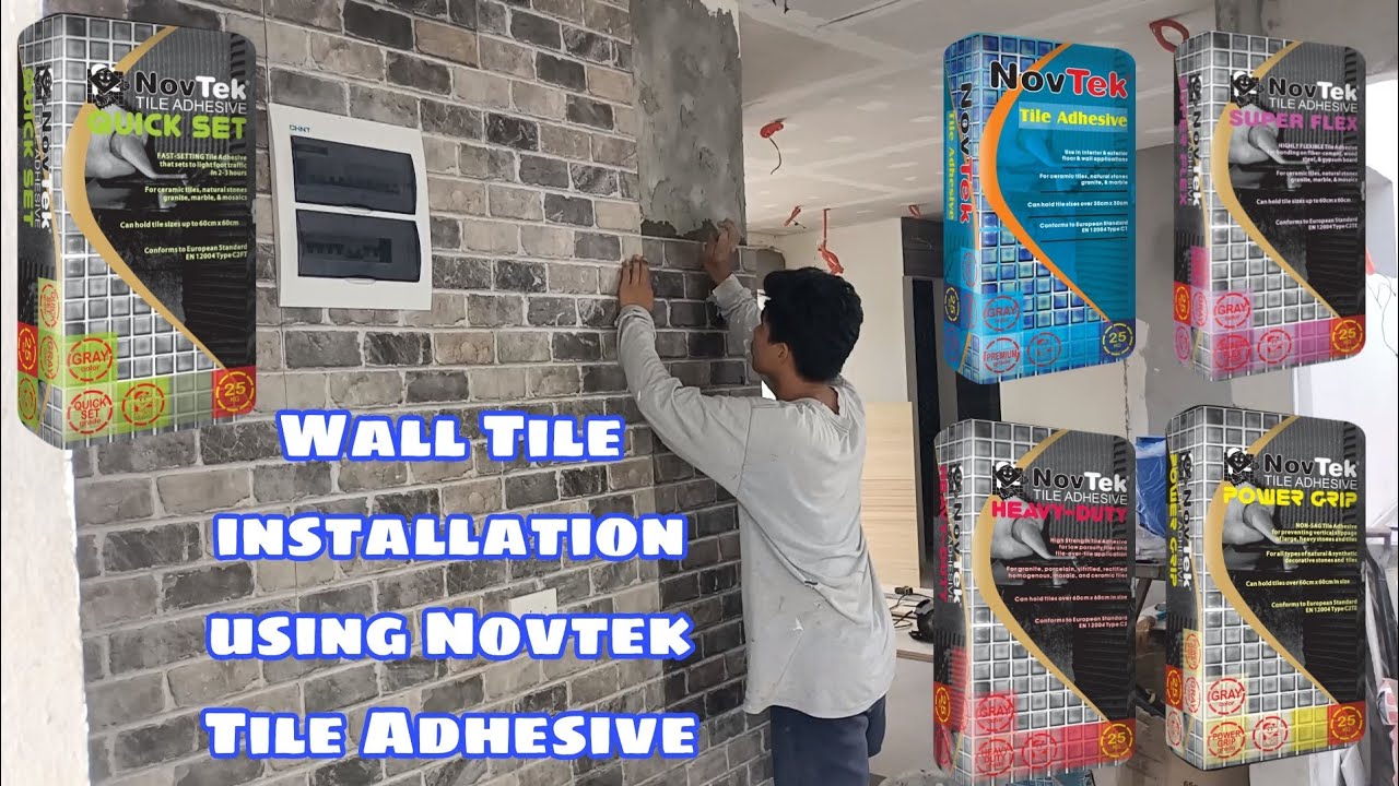Paano mag Tiles ng Wall Gamit ang NOVTEK Tile Adhesive 👍 - YouTube