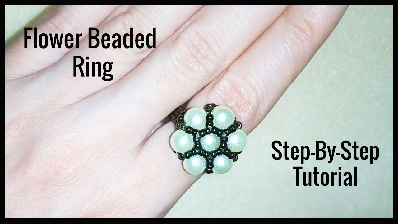 Flower Beaded Ring - Tutorial - YouTube