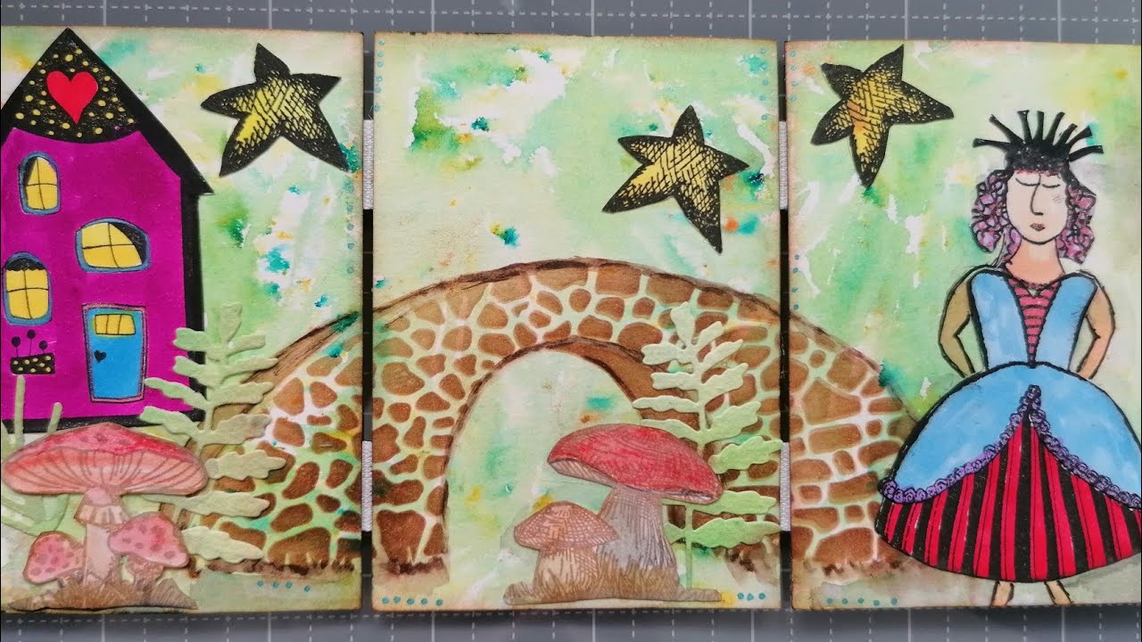 ATC workshop book by Bernie Berlin - the last project - tryptych or ...