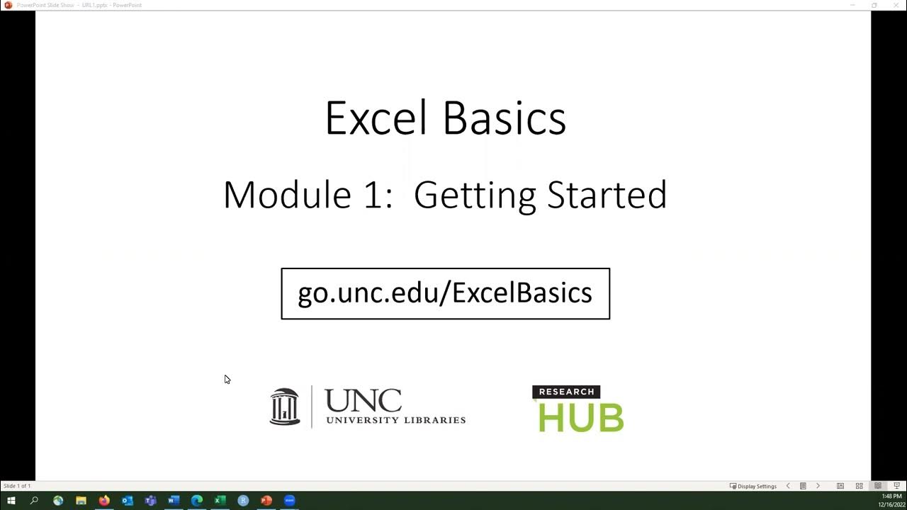Excel Basics Module 1: Getting Started - YouTube