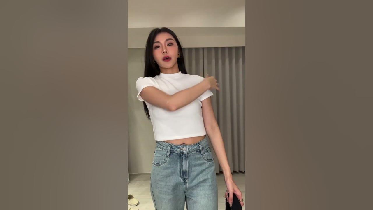 N27 2201 小立領正肩高彈力上衣5色 - YouTube