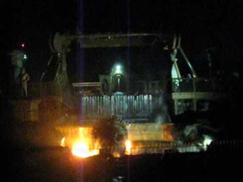 The Crypt Top Spin at night off-ride Kings Dominion - YouTube