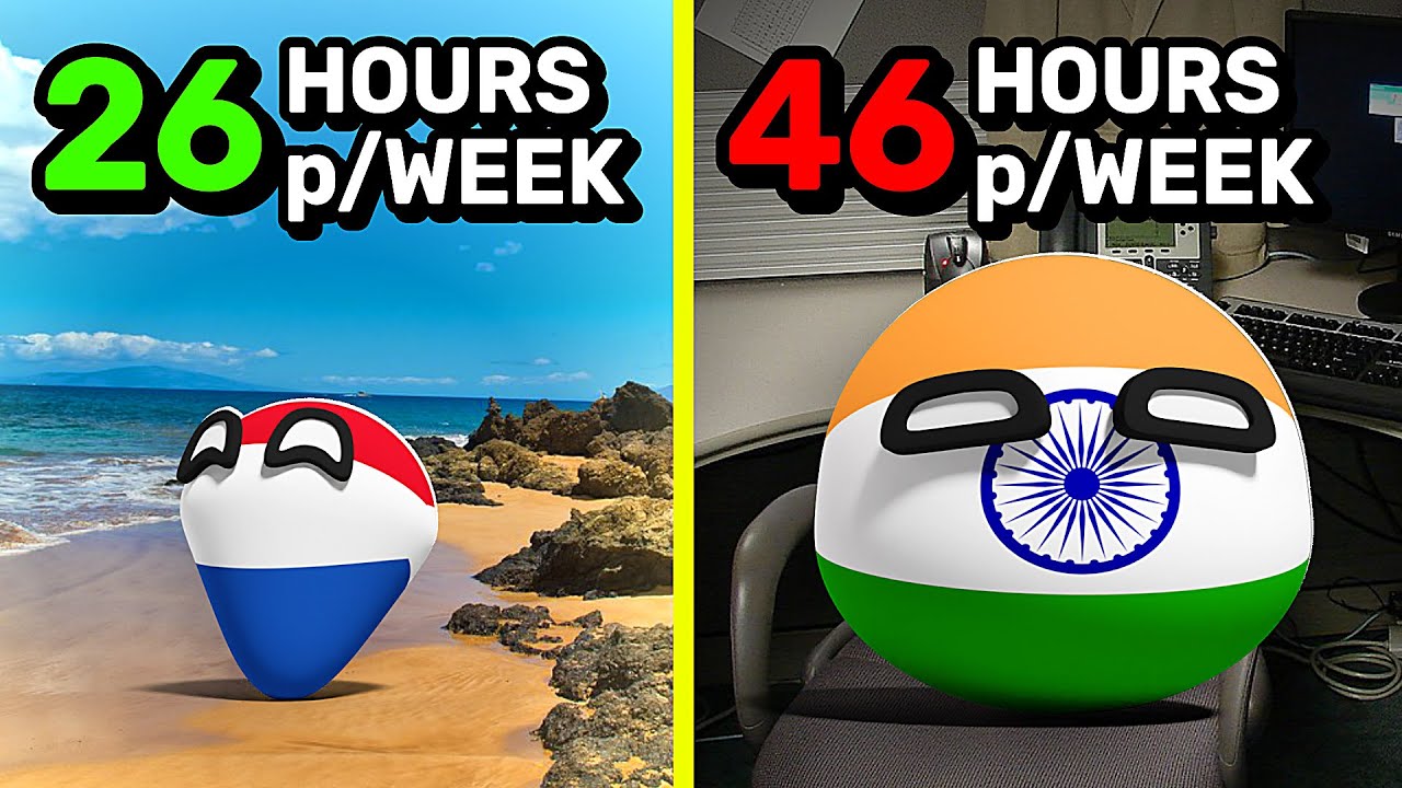 COUNTRIES SCALED BY WORK HOURS | Countryballs Animation - YouTube