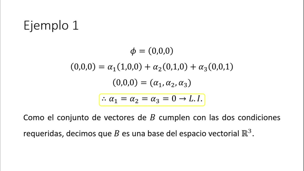 Curso de Álgebra Lineal - Clase 21. Base y dimensión - YouTube