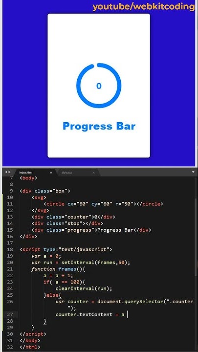 Circular Animated Progress Bar | Html, CSS And JS(Time-lapse) | WebKitCoding - YouTube