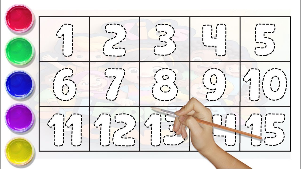 Learn to Write Counting 1-15! Tracing & Coloring - YouTube