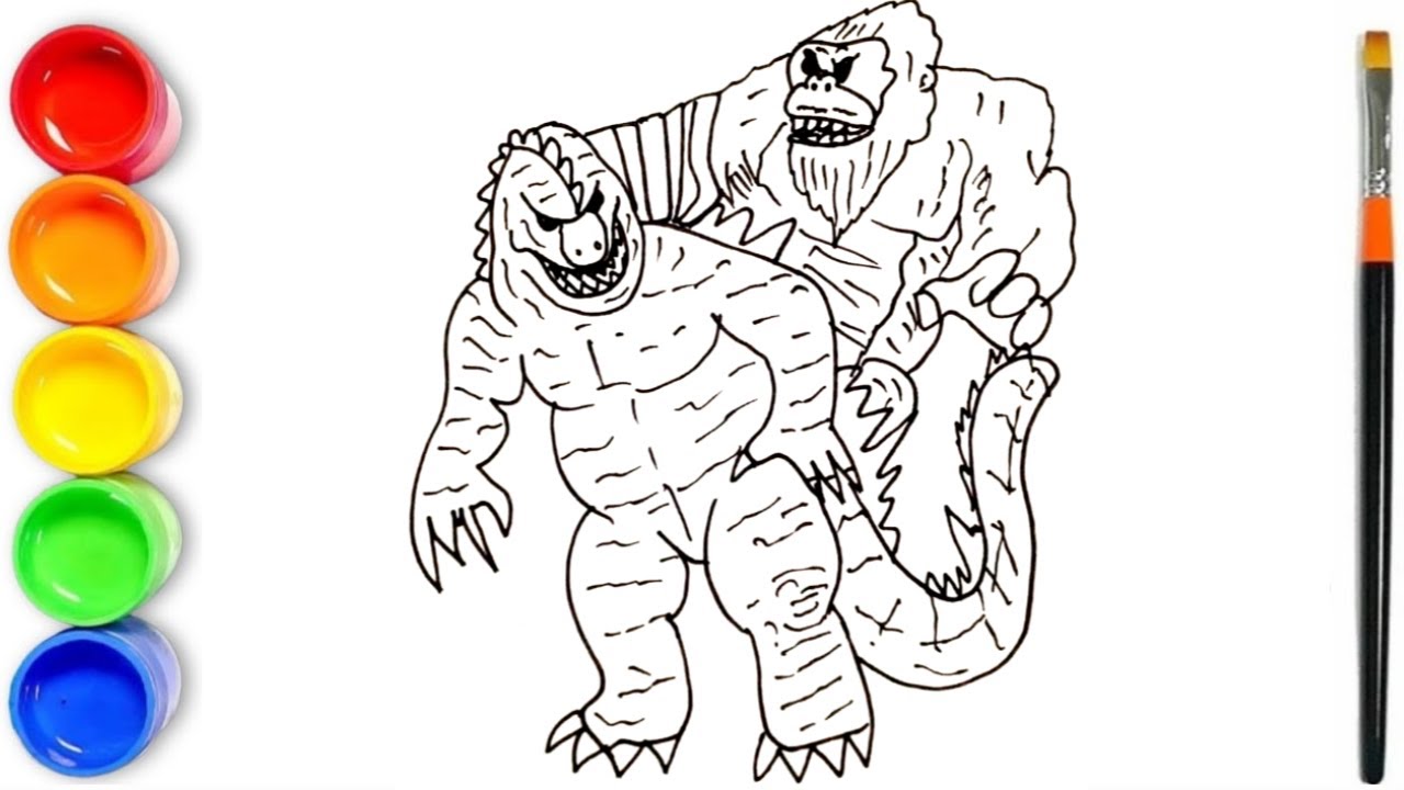 How to draw Godzilla VS Kong, Godzilla x Kong The New Empire - YouTube