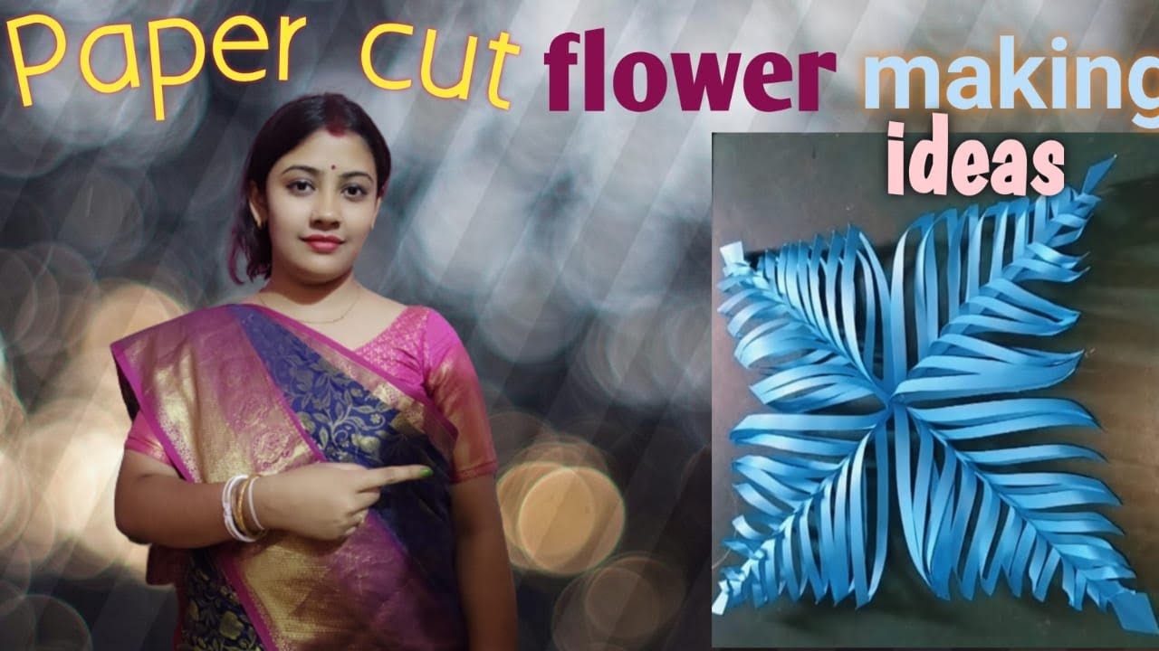how to make easy & simple paper flower cutting/paper cut flowers/craft ...