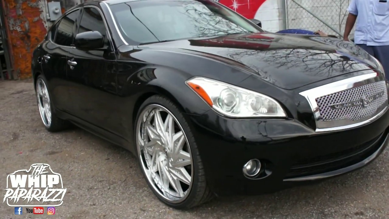 Infiniti M37 on 24" Brushed Rucci Forged Wheels Done by Kc Customs ...