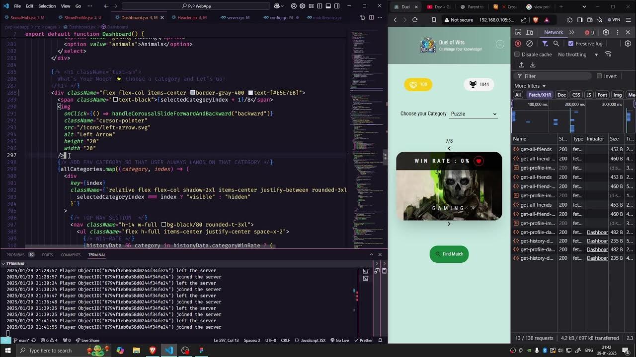 Working on Social Hub Page | Making a Multiplayer Quiz Game | React & Golang #39 - YouTube